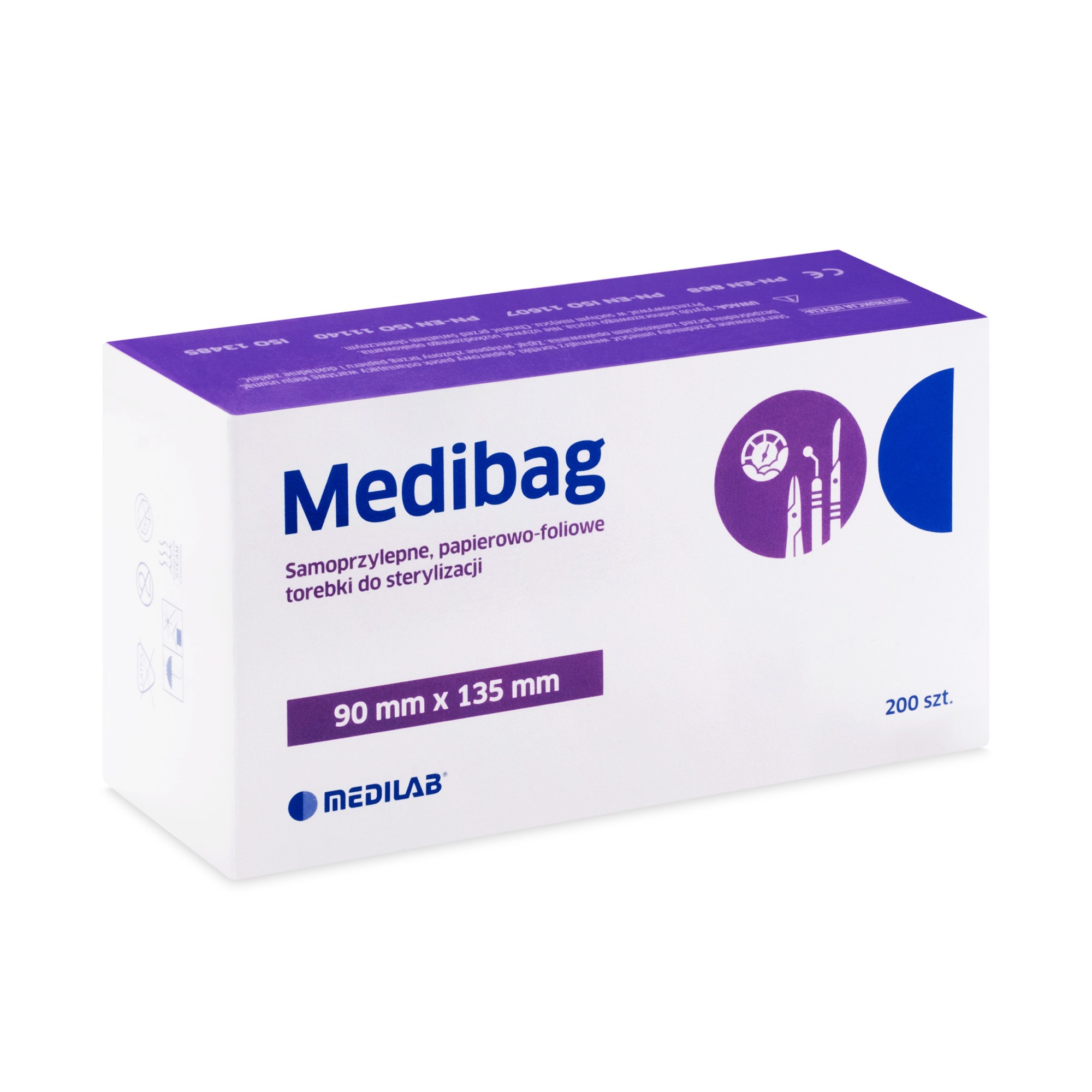 MediBag – Torebki do sterylizacji 90mm x 135mm (200szt) – Aba Group